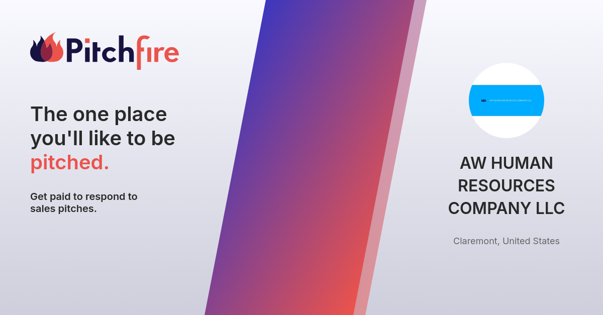 Pitch AW HUMAN RESOURCES COMPANY LLC | Pitchfire
