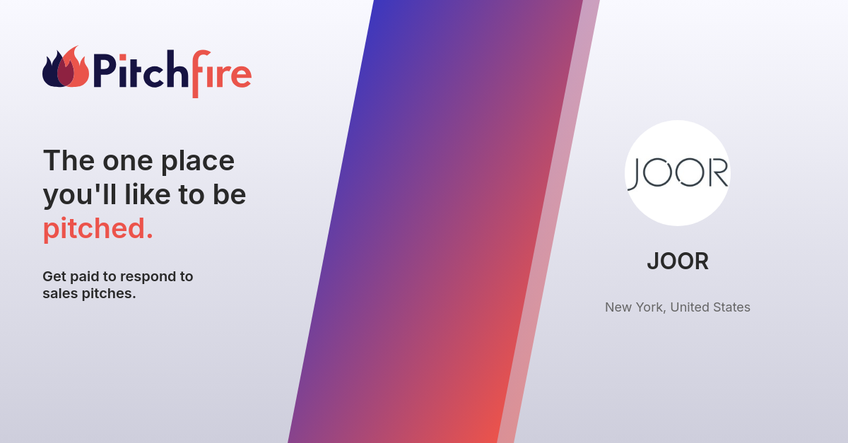 Pitch JOOR employees | Pitchfire