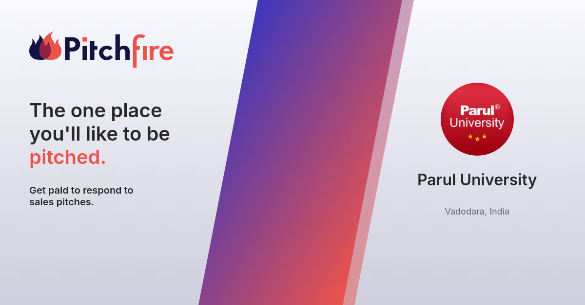 Pitch Parul University | Pitchfire