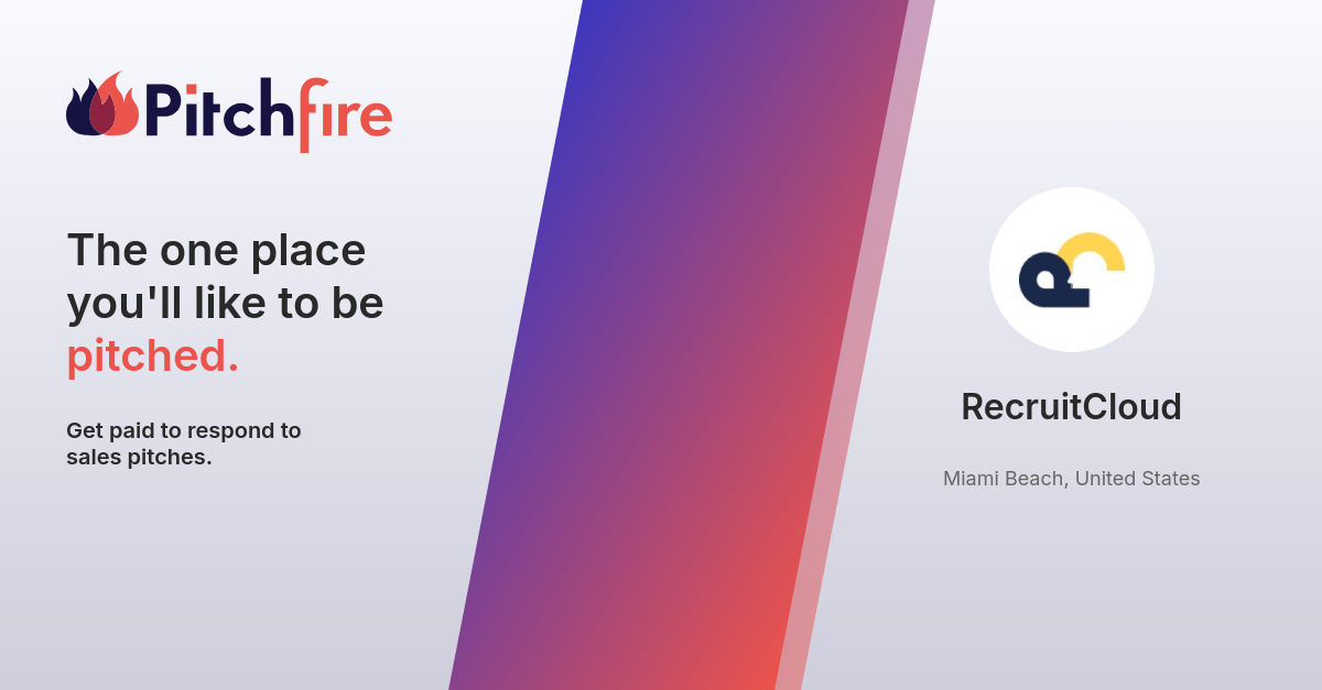 Pitch RecruitCloud | Pitchfire