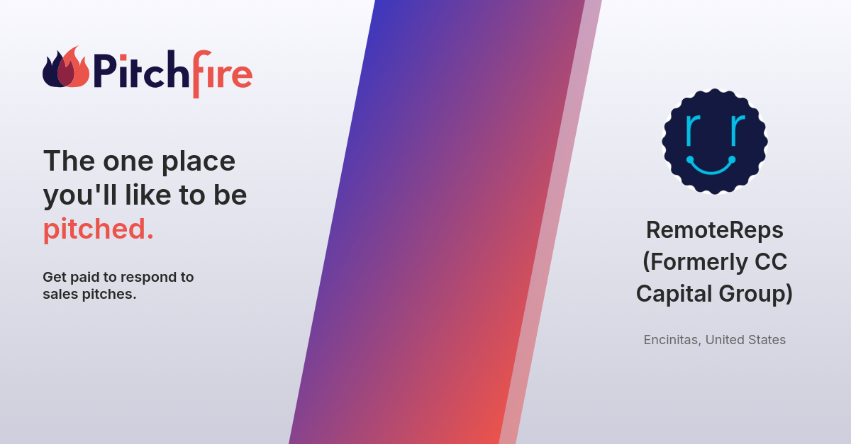 Pitch RemoteReps (Formerly CC Capital Group) | Pitchfire