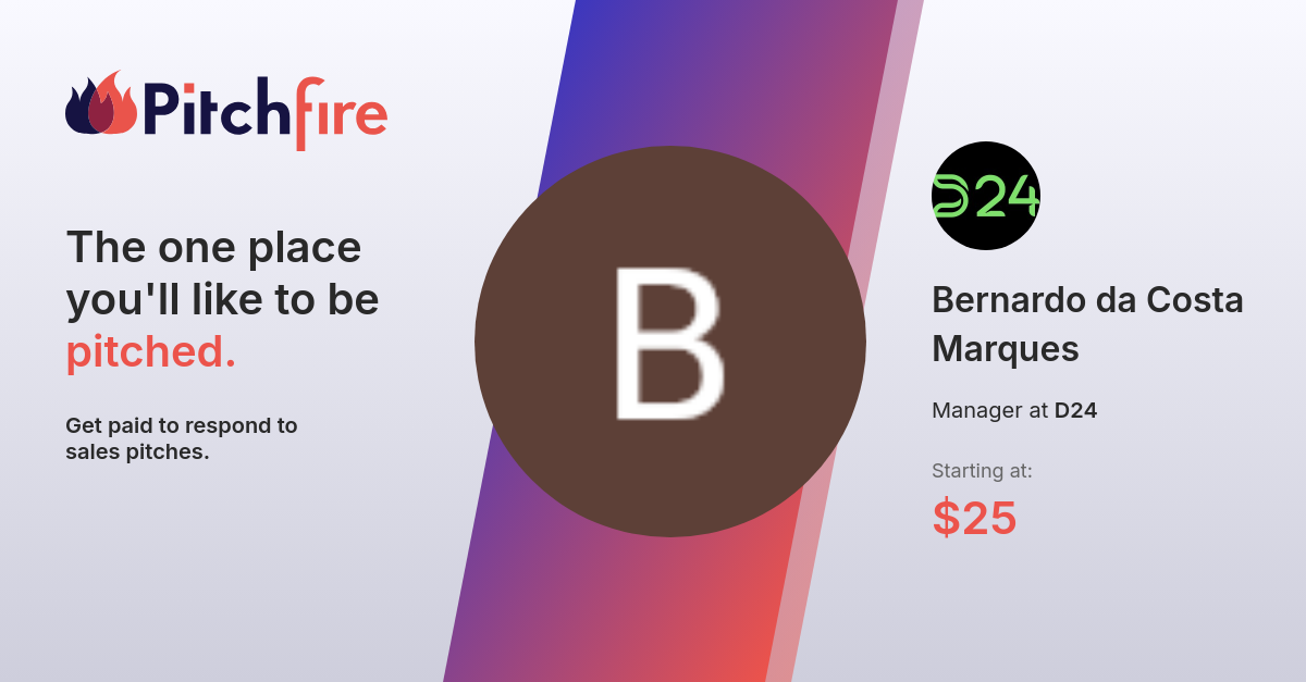 Pitch Bernardo da Costa Marques | Pitchfire