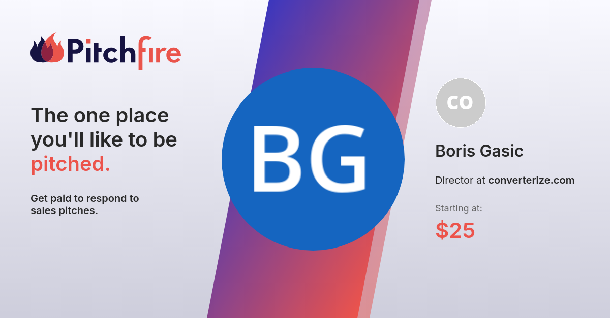 Pitch Boris Gasic | Pitchfire