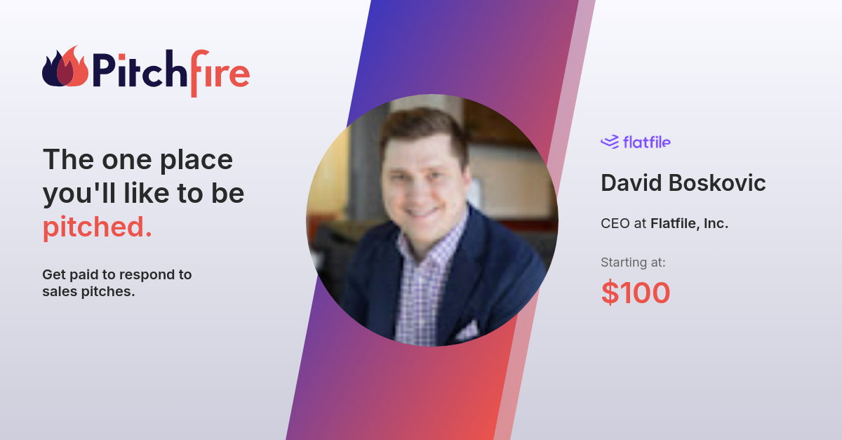 Pitch David Boskovic | Pitchfire