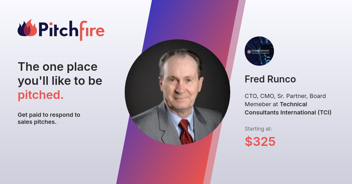 Pitch Fred Runco | Pitchfire