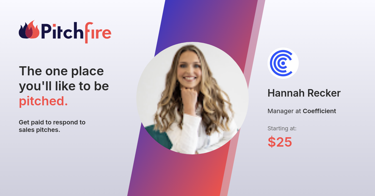 Pitch Hannah Recker | Pitchfire