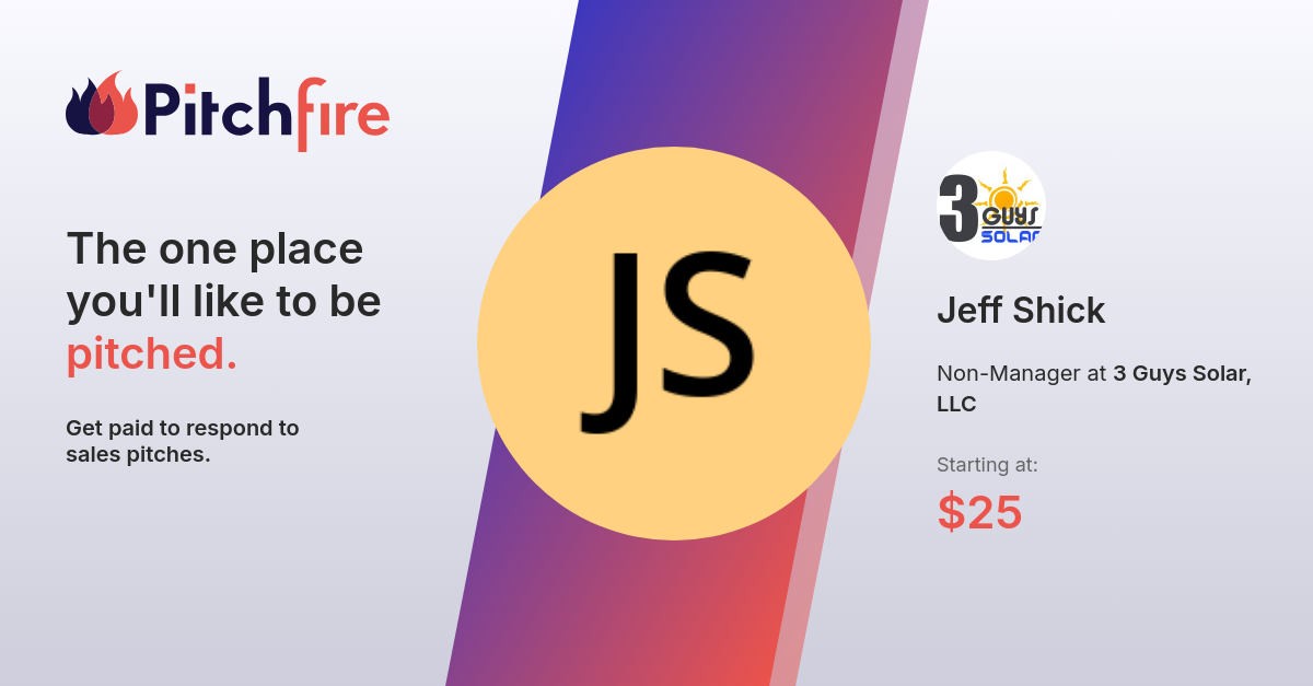 Pitch Jeff Shick | Pitchfire