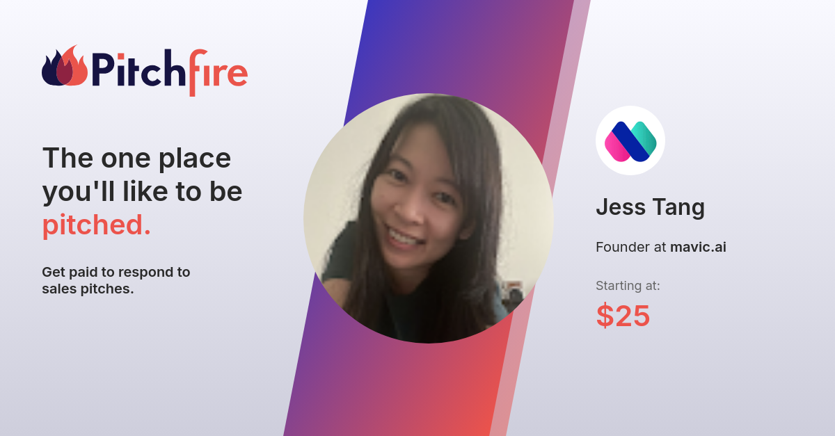 Pitch Jess Tang | Pitchfire