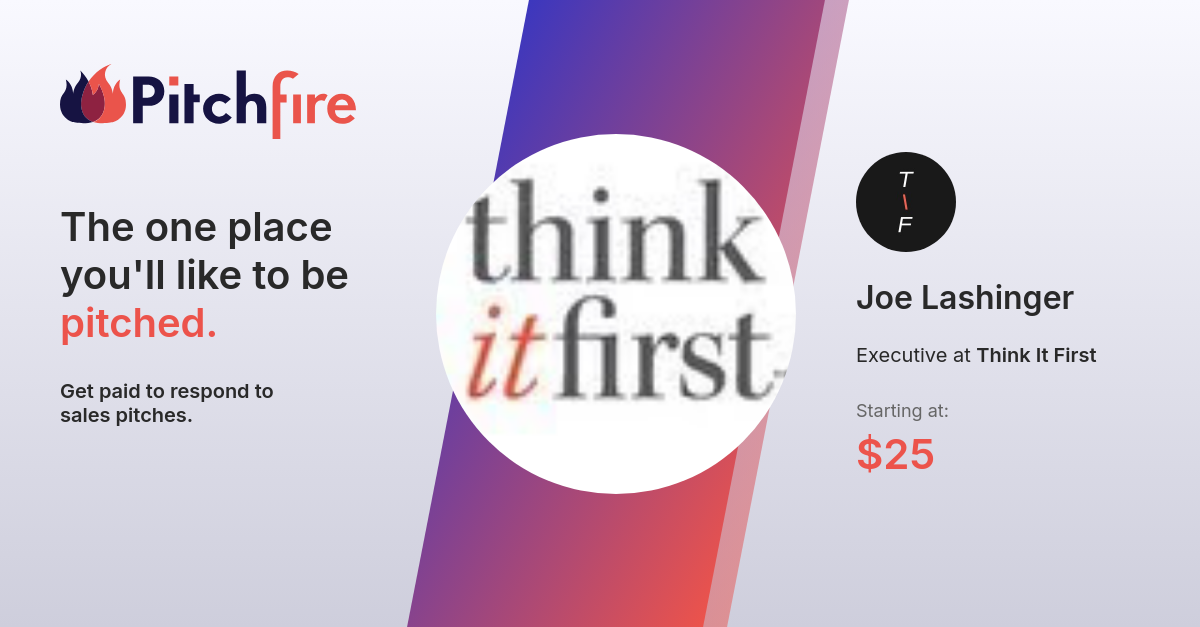 Pitch Joe Lashinger | Pitchfire