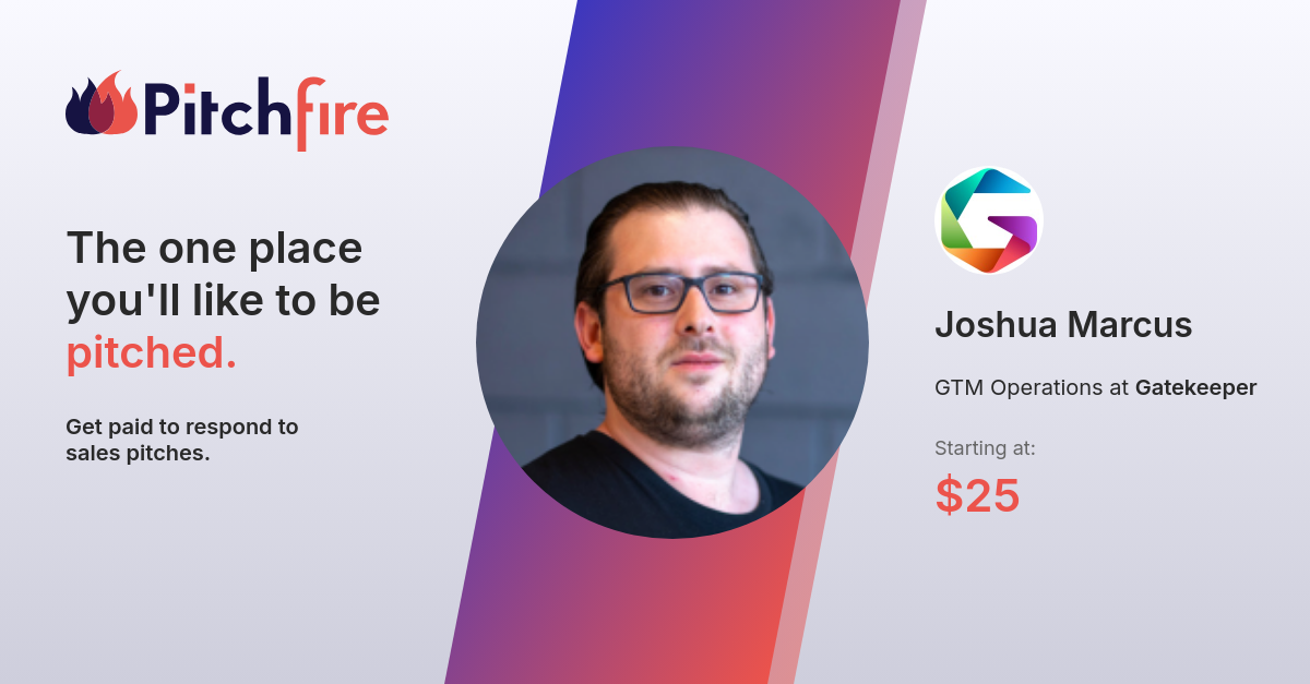 Pitch Joshua Marcus | Pitchfire