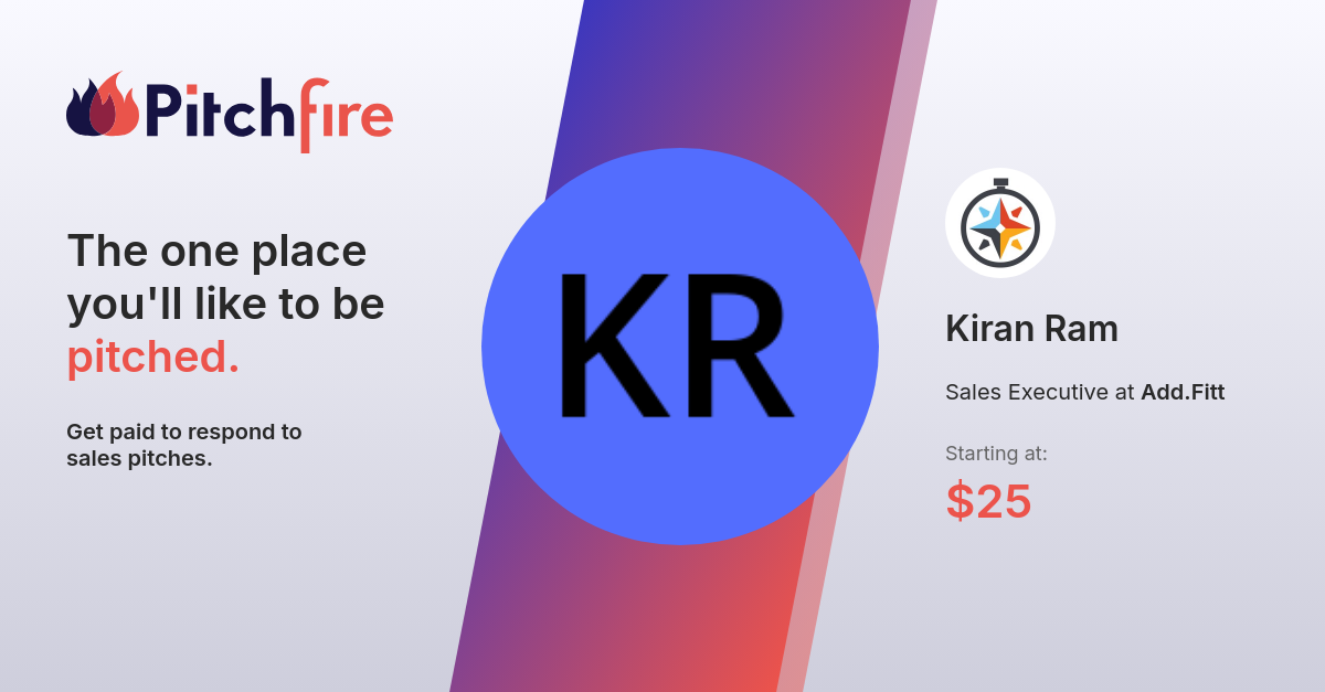 Pitch Kiran Ram | Pitchfire