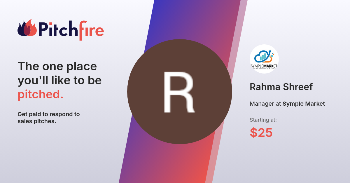 Pitch Rahma Shreef | Pitchfire