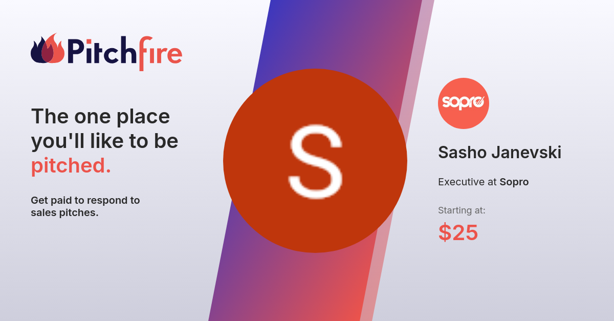 Pitch Sasho Janevski | Pitchfire