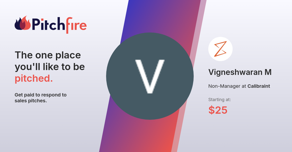 Pitch Vigneshwaran M | Pitchfire Pitch Vigneshwaran M | Pitchfire